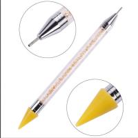 China 2019 Dual-ended Rhinestone Crystals Studs Picker Wax Pencil Pen Crystal Beads Handle Nail Rhinestone Picker Dotting Pen for sale