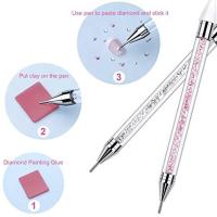 China 2019 Dual-ended Rhinestone Crystals Studs Picker Wax Pencil Pen Crystal Beads Handle Nail Rhinestone Picker Dotting Pen for sale