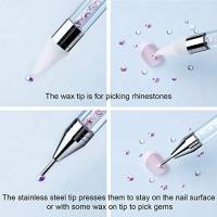China 2019 Dual-ended Rhinestone Crystals Studs Picker Wax Pencil Pen Crystal Beads Handle Nail Rhinestone Picker Dotting Pen for sale