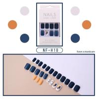 China 2023 New Design Medium Length Short Coffin Full Cover False Press On Nails for sale
