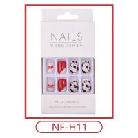China 2023 New Design Medium Length Short Coffin Full Cover False Press On Nails for sale