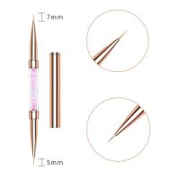 China Double Head Private Label Nail Brushes Rhinestones Handle 5mm7mm9mm11mm Liner Pen Gel Nail Brushes for sale