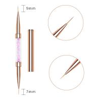 China Double Head Private Label Nail Brushes Rhinestones Handle 5mm7mm9mm11mm Liner Pen Gel Nail Brushes for sale