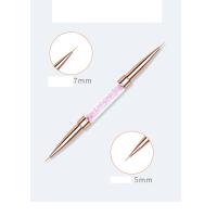 China Double Use Mental Handle  Rose Gold Color Nail Liner Brush Detail Nail Art Paint Brush for sale