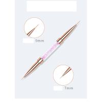 China Double Use Mental Handle  Rose Gold Color Nail Liner Brush Detail Nail Art Paint Brush for sale