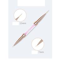 China Double Use Mental Handle  Rose Gold Color Nail Liner Brush Detail Nail Art Paint Brush for sale