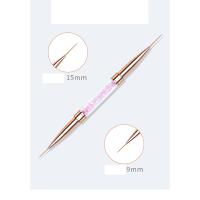 China Double Use Mental Handle  Rose Gold Color Nail Liner Brush Detail Nail Art Paint Brush for sale