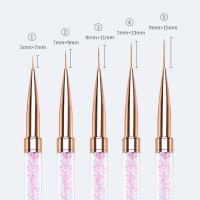 China China Custom Band Double Ended 3D Flower Long Short Liner Ombre Pen Nail Art Liner Brush Set with 5mm 7mm 9mm 11mm 13mm for sale