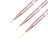 China Rose Gold Handle Nail Art Liner Brush Set 3Pcs for Professional Nail Beauty by Fangxia for sale