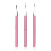 China Factory 7/9/11mm Rhinestones Handle DIY UV Gel Acrylic Tips Grid Stripes Nails Art Drawing Pen Painting Tools Nail Liner Brush for sale