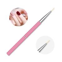 China Factory 7/9/11mm Rhinestones Handle DIY UV Gel Acrylic Tips Grid Stripes Nails Art Drawing Pen Painting Tools Nail Liner Brush for sale