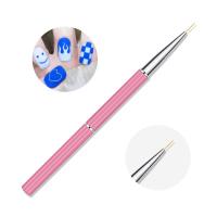 China Factory 7/9/11mm Rhinestones Handle DIY UV Gel Acrylic Tips Grid Stripes Nails Art Drawing Pen Painting Tools Nail Liner Brush for sale