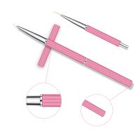 China Factory 7/9/11mm Rhinestones Handle DIY UV Gel Acrylic Tips Grid Stripes Nails Art Drawing Pen Painting Tools Nail Liner Brush for sale