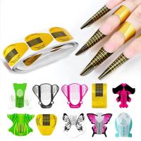 China 100Pcs Design Paper Half Cover Nail Form Gently Suitable For Acrylic Nails Extension for sale