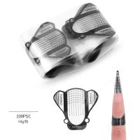 China 100Pcs Design Paper Half Cover Nail Form Gently Suitable For Acrylic Nails Extension for sale