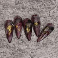 China Hot Selling Beauty Nails Nail Decorations Gold Foil And Silver Color Decals Self Adhesive Butterfly Nail Sticker for sale