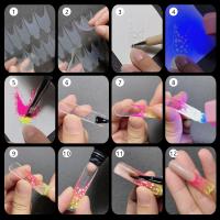 China 2024 New Hot Selling 12pcs Nail Extension Tips Tape Jelly French Tips Tab Nail Adhesive Sticker for sale