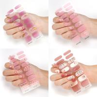 China Hot Sale Nail Stickers Colorful Summer Nail Tips High Quality OEM Butterfly Flower For Girls for sale