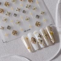 China High Quality 2023 Nail Stickers Art  Beauty Luxury 3D Nail Stickers Emboss Gold for sale