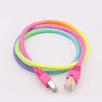 China Rainbow Color Braided Cat8 Patch Cable 26AWG To Match Colored Lights for sale