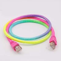 China Rainbow Color Braided Cat8 Patch Cable 26AWG To Match Colored Lights for sale