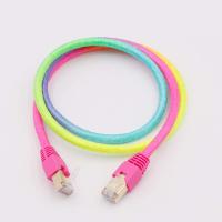 China Rainbow Color Braided Cat8 Patch Cable 26AWG To Match Colored Lights for sale