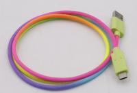 China Rainbow Wire Braided USB 3.1 To Type C Cable Data Transfer 0.5m 1m Length for sale