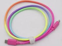 China Rainbow Wire Braided Usb Cell Phone Cable Usb 2.0 Charging Cable 480Mbps for sale