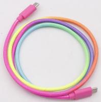 China Rainbow Wire Braided Usb Cell Phone Cable Usb 2.0 Charging Cable 480Mbps for sale