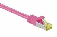 China Flexible PVC Jacketed  RJ45 Cat7 Cable Cat 7 Ethernet Patch Cable Pink 300Volt for sale