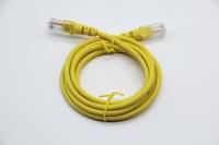 China Yellow Cat5E Ethernet Patch Cable UTP 24AWG CCA High Speed Transmission Cable for sale