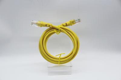 China Yellow Cat5E Ethernet Patch Cable UTP 24AWG CCA High Speed Transmission Cable for sale