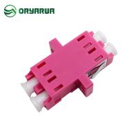 China OM4 Integrally-Formed LC Duplex Fiber Optic Adaptor without Flange for sale