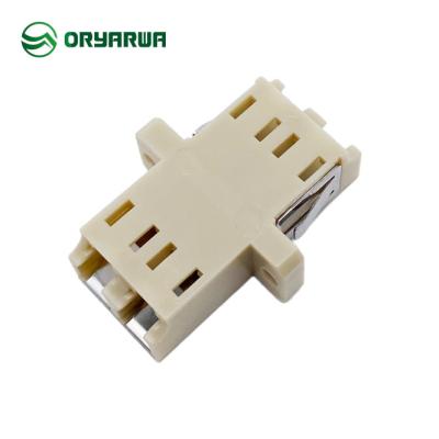 China Flange LC Duplex Fiber Optic Adapter With Inner Shutter for sale