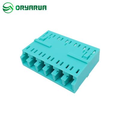 China 6 Ports Aqua One Piece Type Symmetry Optical Fiber Coupler / Adaptor for Telecom for sale