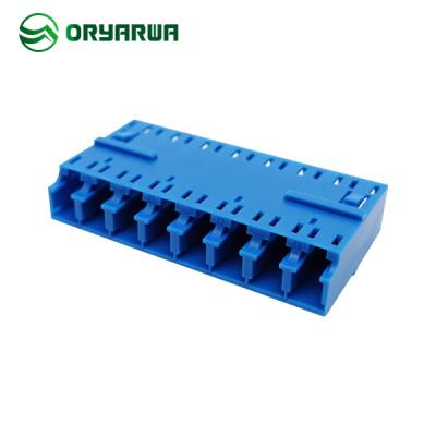 China LC 8 Ports One Piece Type Low Insertion Loss Blue LC Fiber Optic Adapter for sale