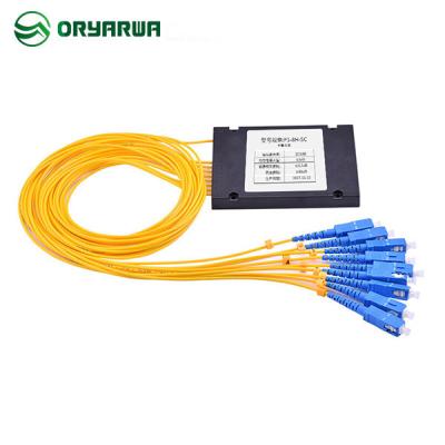 China SM MM Fiber Optic 1x8 Cassette PLC Splitter ABS Material In FTTH for sale