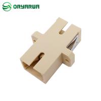 China Flange Simplex SC Fiber Optic Adapter Beige Color For Telecommunications for sale
