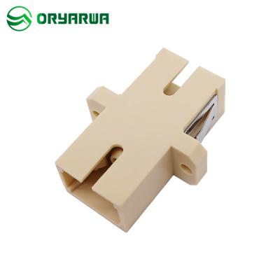 China Flange Simplex SC Fiber Optic Adapter Beige Color For Telecommunications for sale