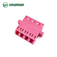 China Dissymmetric Quad LC Fiber Optic Adapter Multimode With Flange for sale