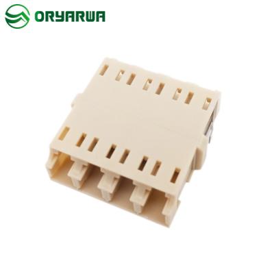 China Beige LC Quad Multimode Fiber Adapter Plastic Material Welded Injection for sale