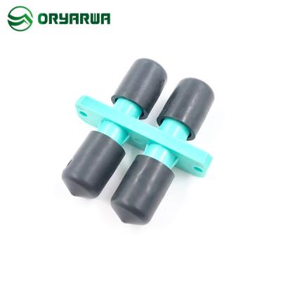 China Flange 2 Ports Duplex ST Fiber Optic Adapter Plastic Housing for sale