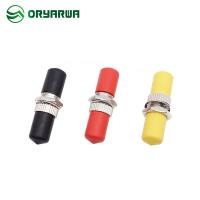 China Simplex Flangeless ST Fiber Optic Adapter Metal Material With Red Dust Cap for sale