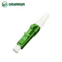 China Long Boot 15mm LC Fiber Optic Connector Green Housing For FTTX FTTB for sale