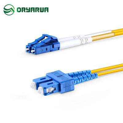 China Single Mode LC UPC To SC UPC Duplex Fiber Optic Patch Cord LSZH PVC Jacket for sale