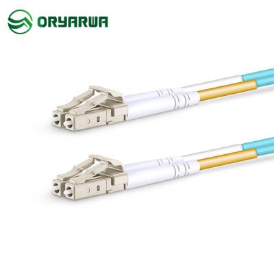 China LC To LC UPC OM3 Duplex 3m Fiber Optic Multimode Patch Cord for sale