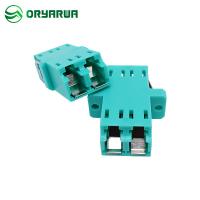 China Flange LC Duplex Fiber Optic Adapter With Inner Shutter Eye Protection for sale