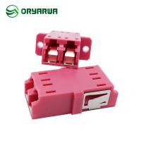 China Inner Shutter Duplex LC Fiber Optic Adapter OM4 Fuchsia ISO9001 for sale
