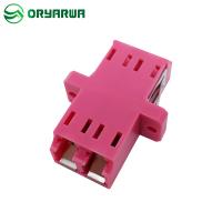 China Inner Shutter Duplex LC Fiber Optic Adapter OM4 Fuchsia ISO9001 for sale