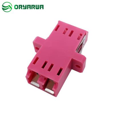 China Inner Shutter Duplex LC Fiber Optic Adapter OM4 Fuchsia ISO9001 for sale